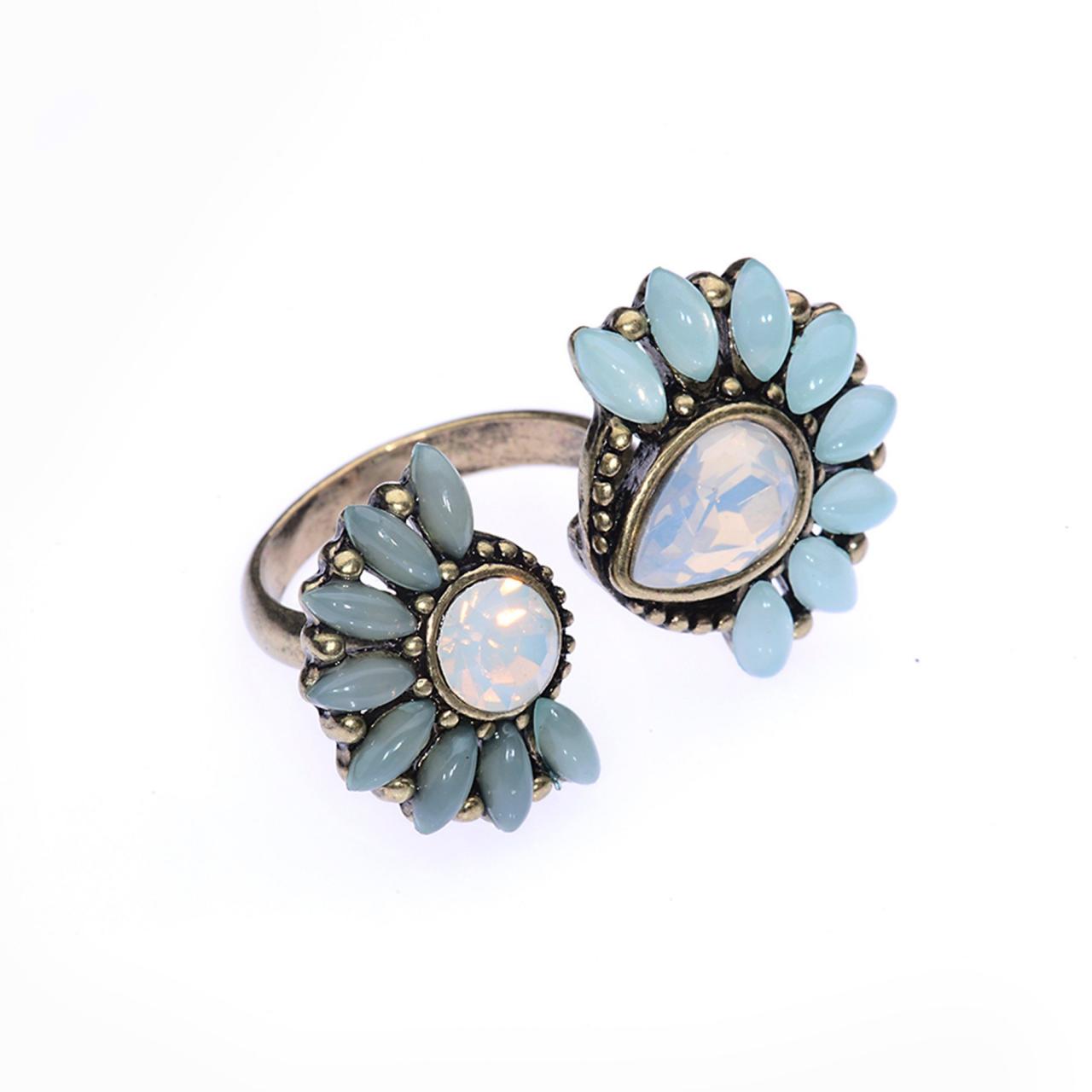 Flower Ring / Vintage Ring / Opal / Wrap Around Ring / Adjustable Ring ...