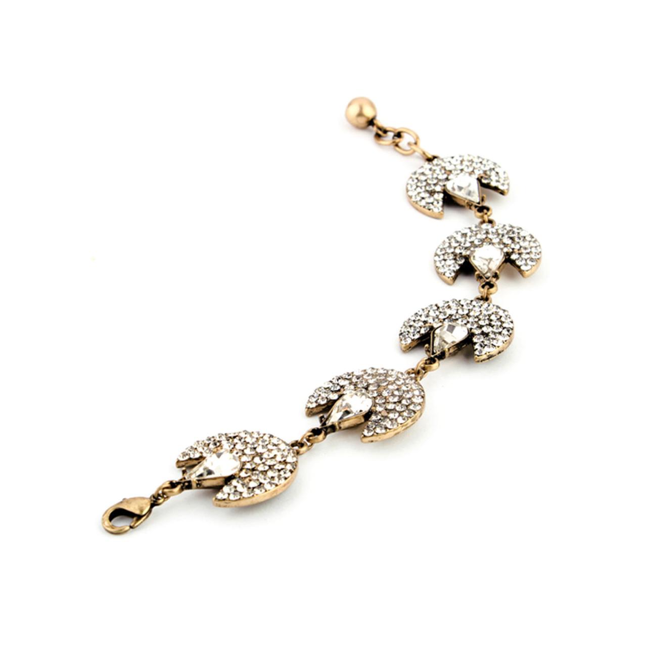 Fan Bracelet / Charm Bracelet / Sparkly Bracelet / Gold Chain Bracelet ...